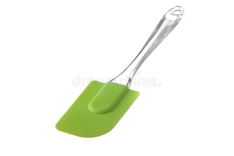 Green Rubber or Silicone Spatula with Plastic Transparent Handle for ...