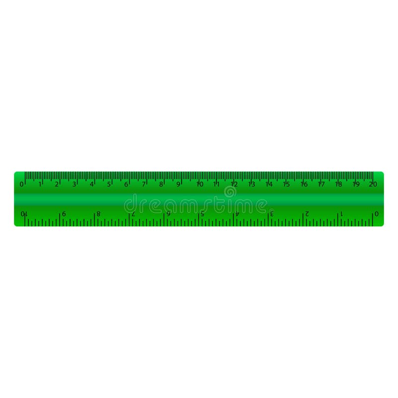 Green Ruler Isolated on White Background. Stock Illustration ...