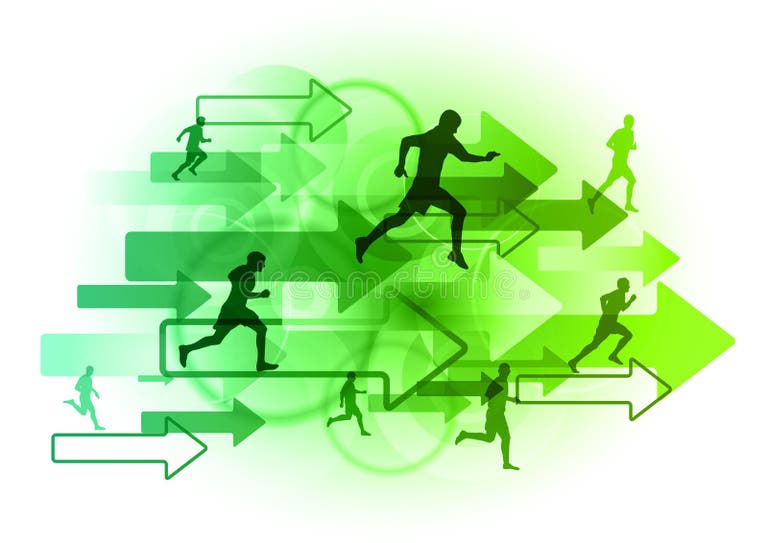 Green runners stock vector. Illustration of person, competition - 19702645