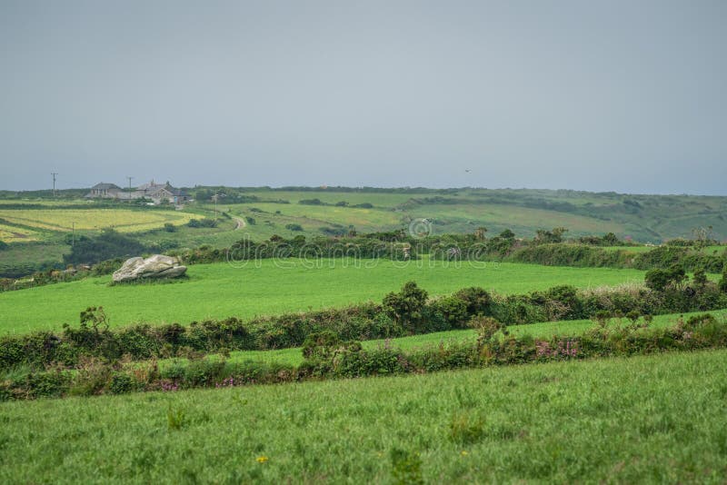 Rural Cornish Lanscape, Cornwall, Dramatic and Dynamic Sunny Lanscape ...