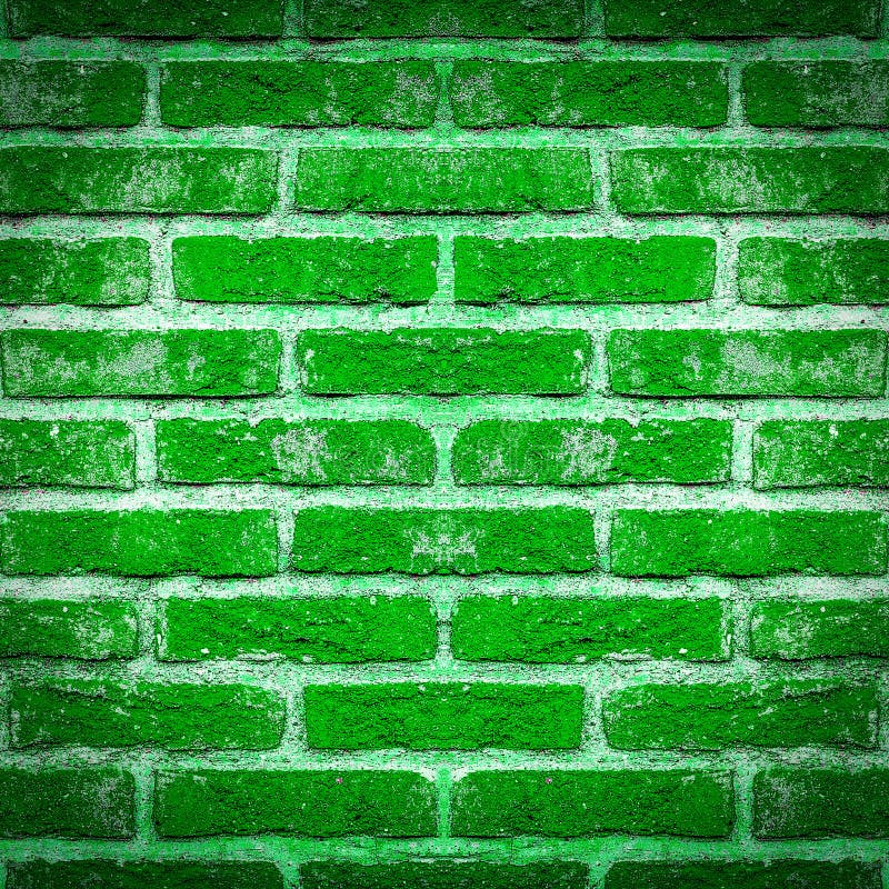 Green Rustic Brick Wall Texture Background, Colorful Pattern Stock ...