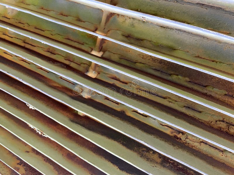 Green Rusty Military Tank Engine Radiator Diagonal View Stock Image ...