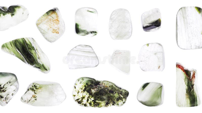 Green Rutilated Heap Up Jewel Stones Texture on Black Background ...