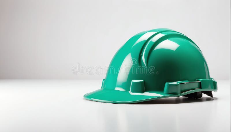Green Safety Helmet on Plain White Background with Ai Generated Stock ...