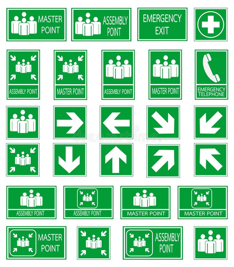 Green safety sign stock illustration. Illustration of left - 90219336