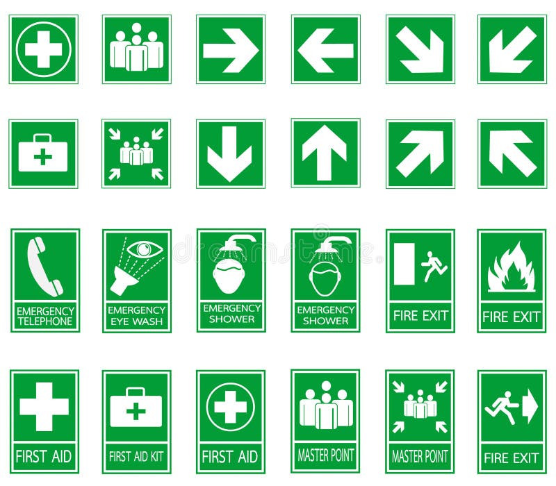 Green safty sign stock illustration. Illustration of illumination ...