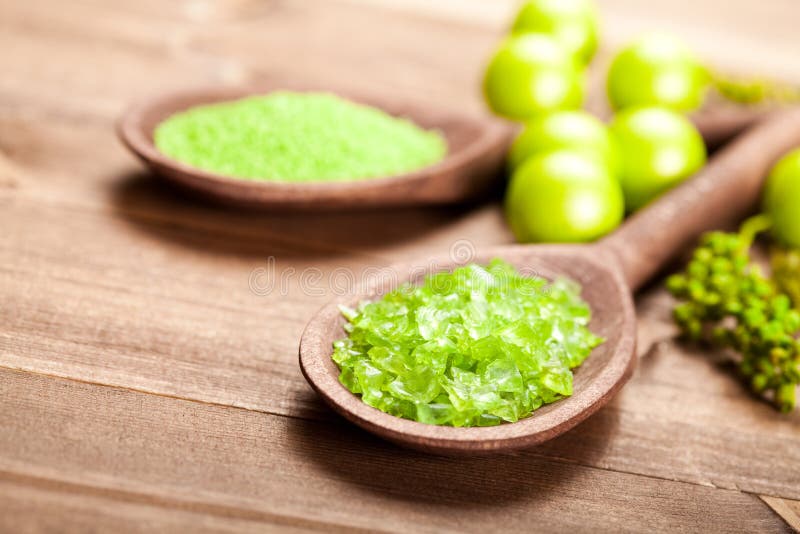 Green Salt for Aromatherapy Stock Image - Image of care, toiletries ...