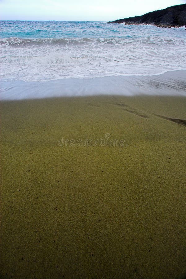Green sand beach stock photo. Image of blue, green, coastline - 8521814