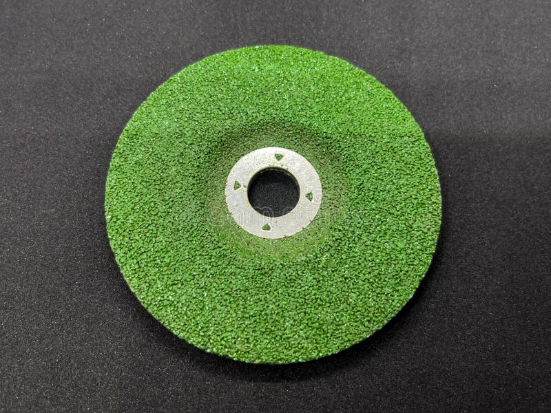 Green Sanding Grinding Wheel Isolated on Black Background Stock Photo ...
