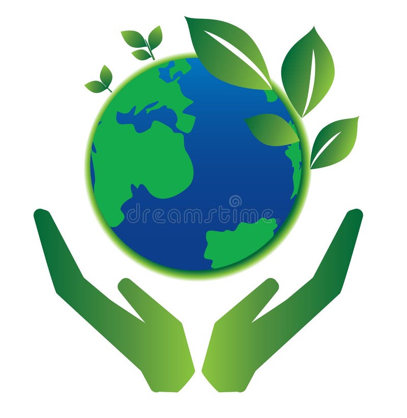 Save The Green Earth, Environmental Symbol Stock Vector - Illustration ...