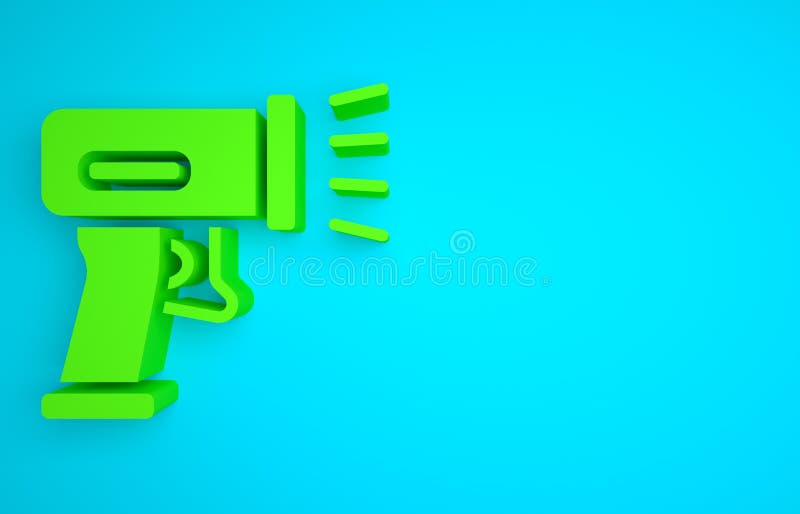 Green Scanner Scanning Bar Code Icon Isolated on Blue Background ...