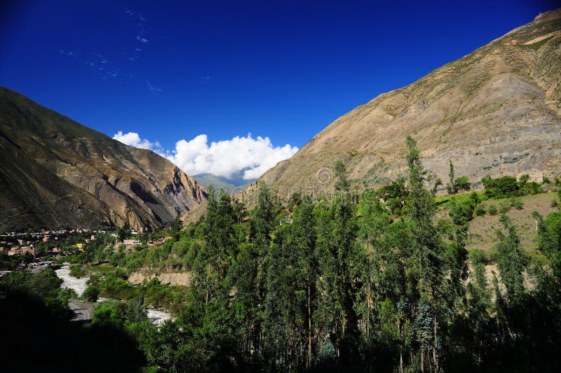 Green ,scenic ,landscape Valley, Peru Beautifu Valley, Andes Stock ...