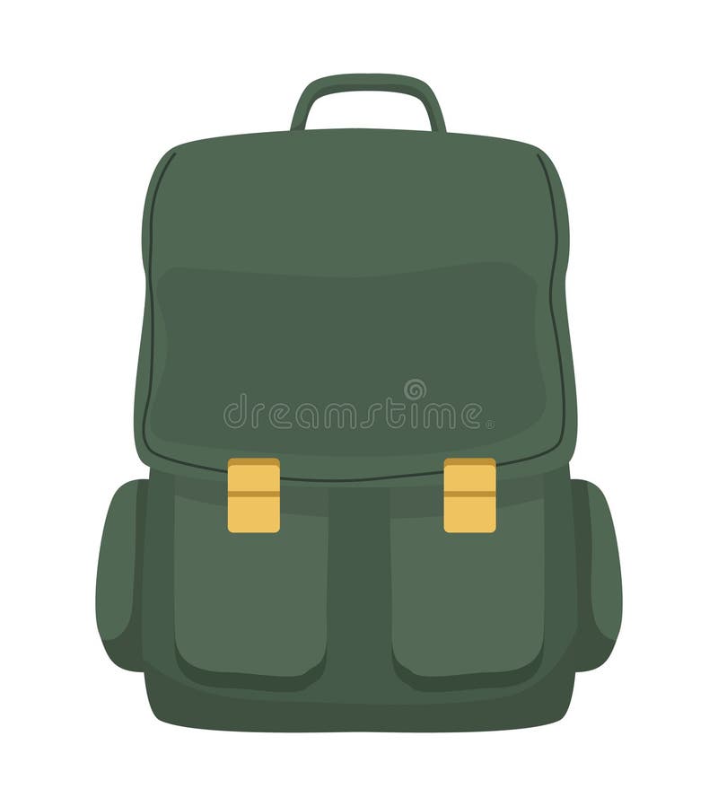 Green school bag equipment stock vector. Illustration of isolated ...