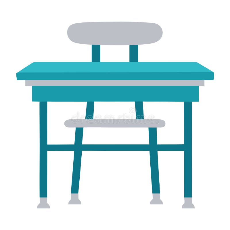 Green School Desk and Chair Stock Vector - Illustration of school ...