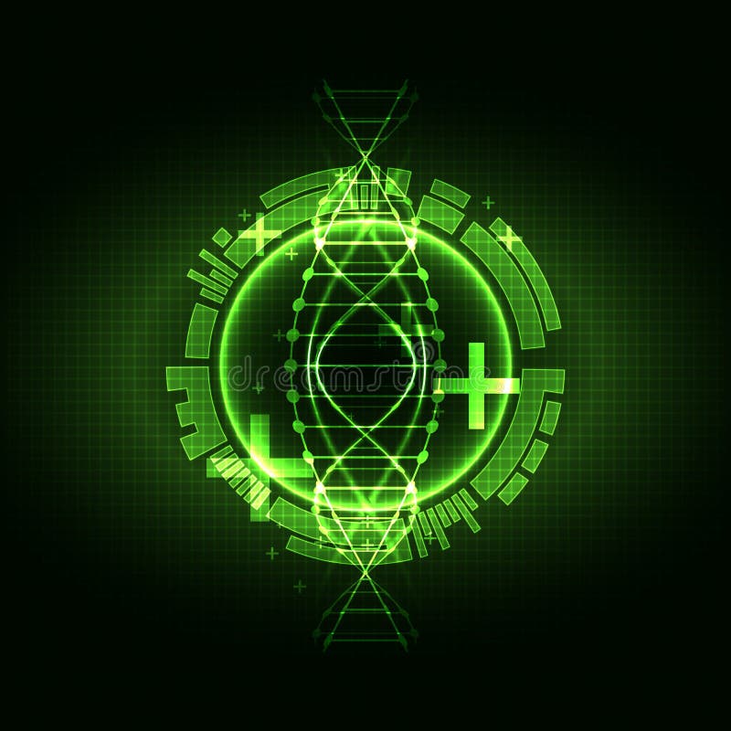 Green Science Template, DNA Molecules Background. Stock Illustration ...