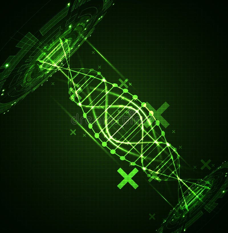Green Science Template, DNA Molecules Background. Stock Vector ...