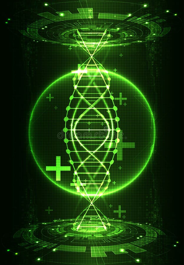 Green Science Template, DNA Molecules Background. Stock Vector ...