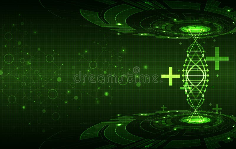 Green Science Template, DNA Molecules Background. Stock Vector ...