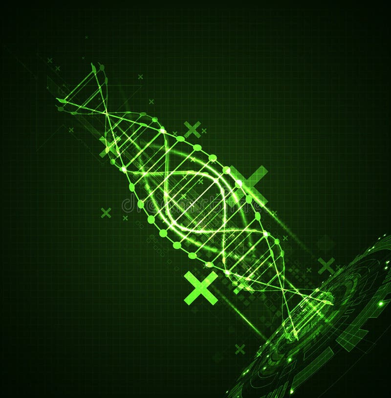 Green Science Template, DNA Molecules Background. Stock Vector ...