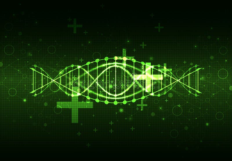 Green Science Template, DNA Molecules Background. Stock Vector ...