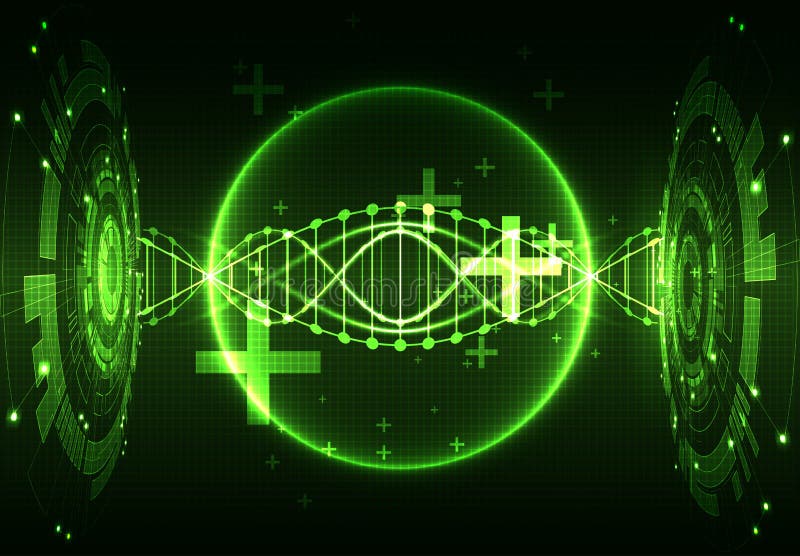 Green Science Template, DNA Molecules Background. Stock Vector ...