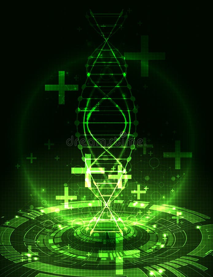 Green Science Template, DNA Molecules Background. Stock Vector ...