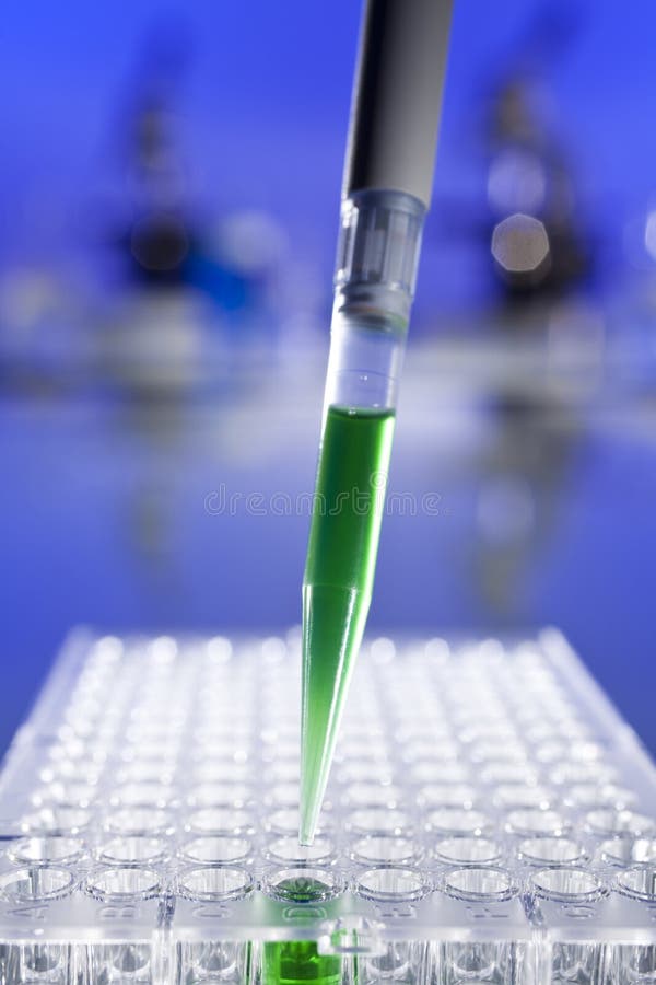 Green Scientific Research with Pipette Cell Plate Stock Image - Image ...