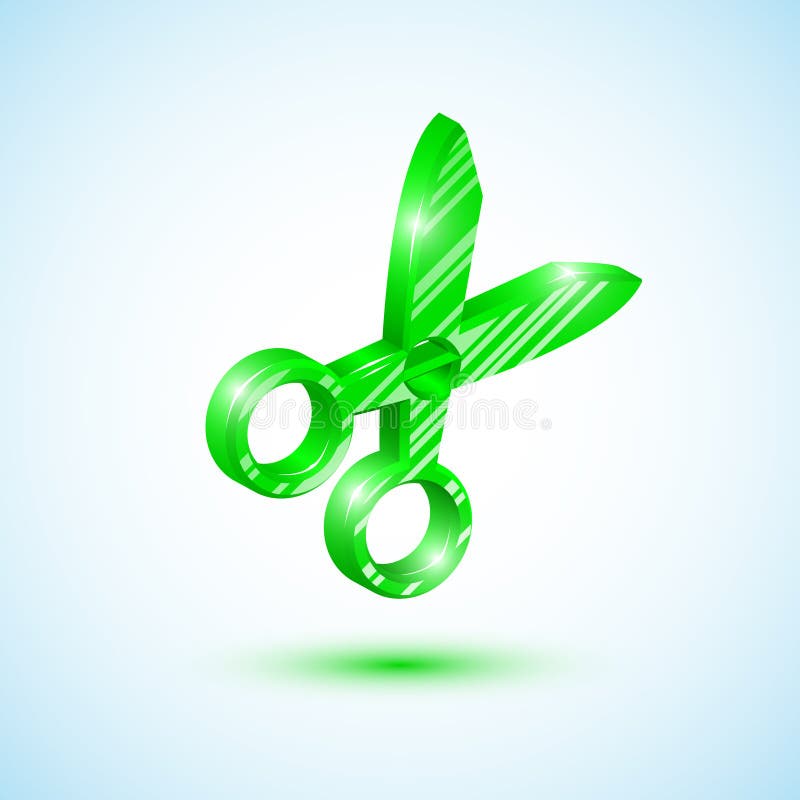 Green scissors icon stock illustration. Illustration of assistance ...