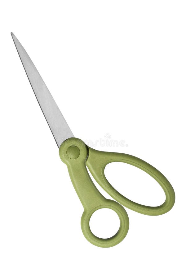 Green Scissors Isolated on White Stock Photo - Image of hair, shiny ...