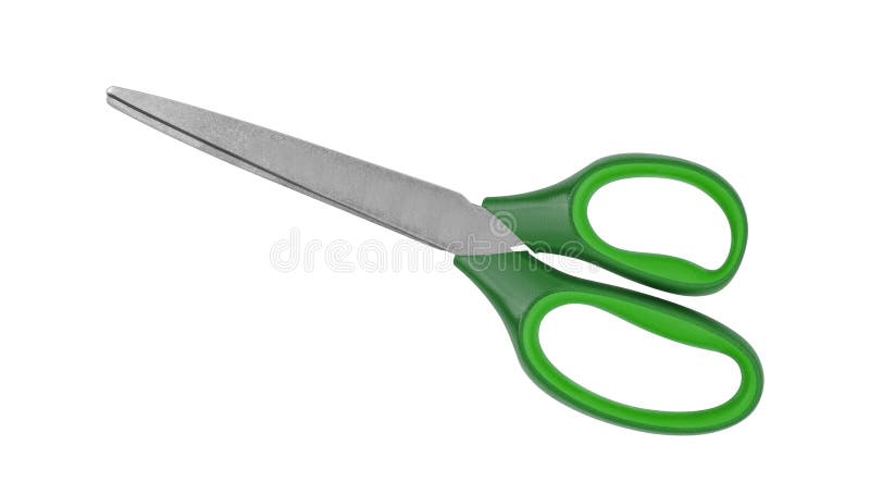 Green Scissors Isolated on White Stock Photo - Image of hair, shiny ...