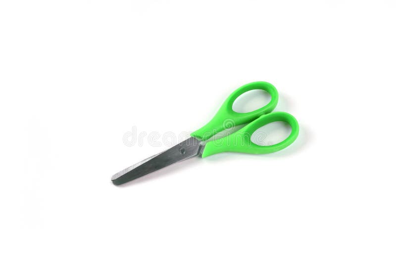 Green Scissors Isolated on White Stock Image - Image of closeup, cutout ...