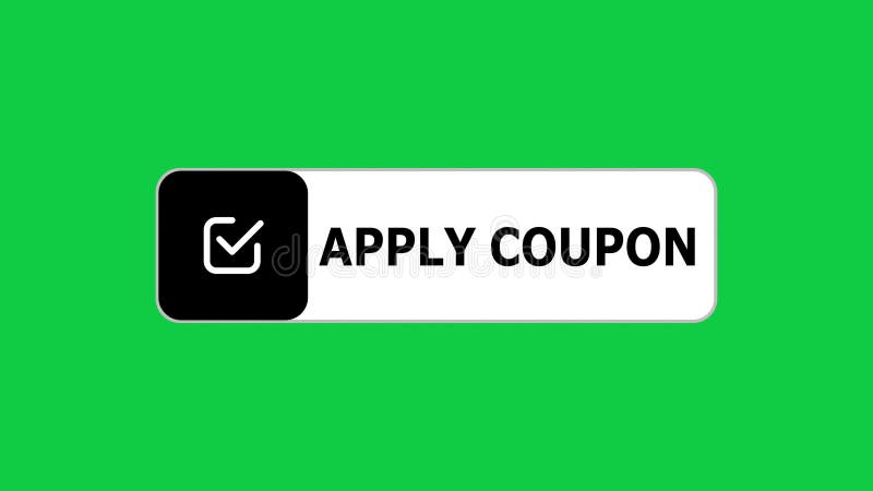 Green Screen Animation of Apply Coupon Push Button with Pointer, Simple ...