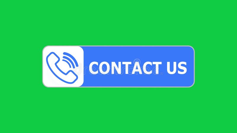 Green Screen Animation of Contact Us Push Button with Pointer, Simple Animation of Cursor Icon ...