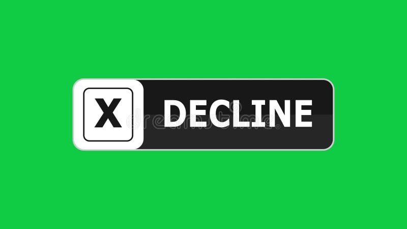 Green Screen Animation of Decline Push Button with Pointer, Simple Animation of Cursor Icon ...