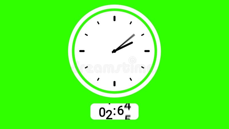 Green Screen Animation Digital Clock and Analog Circle Clock 3:30 Stock ...