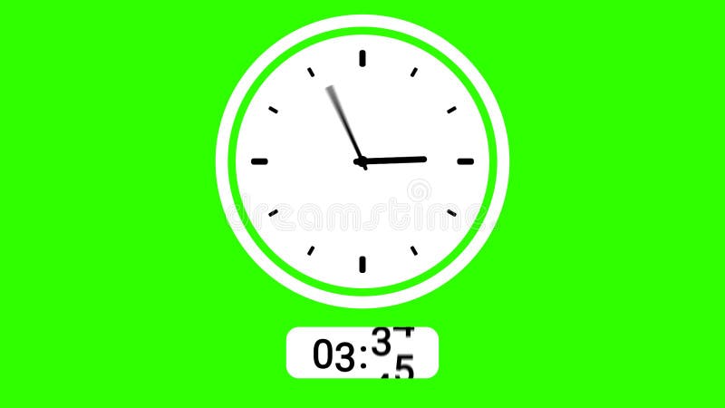Green Screen Animation Digital Clock and Analog Circle Clock 4 Stock ...