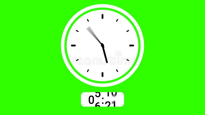 Green Screen Animation Digital Clock and Analog Circle Clock 9 Stock ...