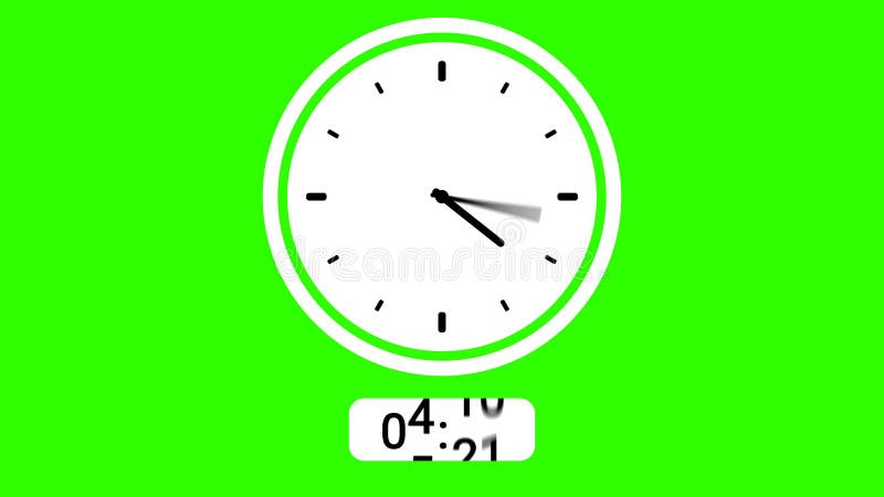 Green Screen Animation Digital Clock and Analog Circle Clock 7 Stock ...