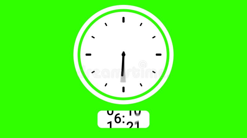 Green Screen Animation Digital Clock and Analog Circle Clock 10 Stock ...