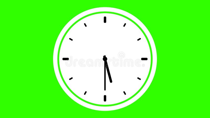 Green Screen Animation Digital Clock and Analog Circle Clock 05.00 Pm ...