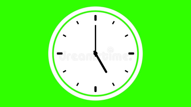 Green Screen Animation Digital Clock and Analog Circle Clock 05.00 Pm ...