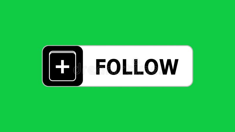 Green Screen Animation of Follow Button with Pointer, Simple Animation of Cursor Icon Clicking ...