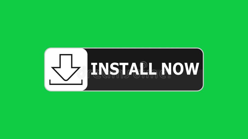 Green Screen Animation of Install Now Push Button with Pointer, Simple Animation of Cursor Icon ...