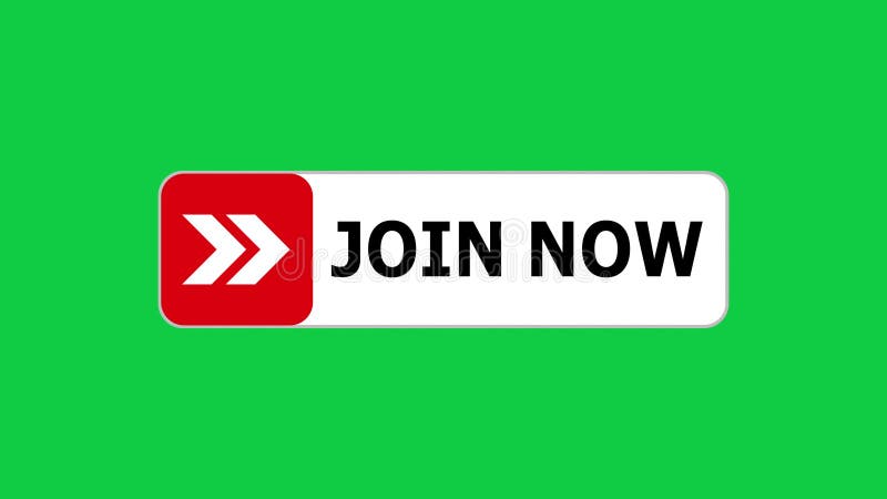 Green Screen Animation of Join Now Push Button with Pointer, Simple Animation of Cursor Icon ...