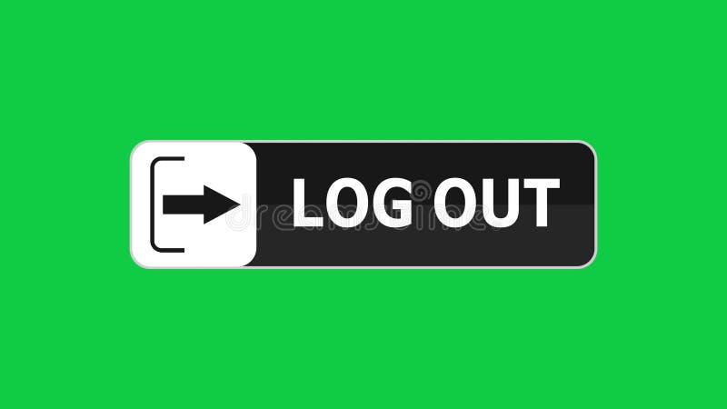 Green Screen Animation of Log Out Button with Pointer, Simple Animation of Cursor Icon Clicking ...