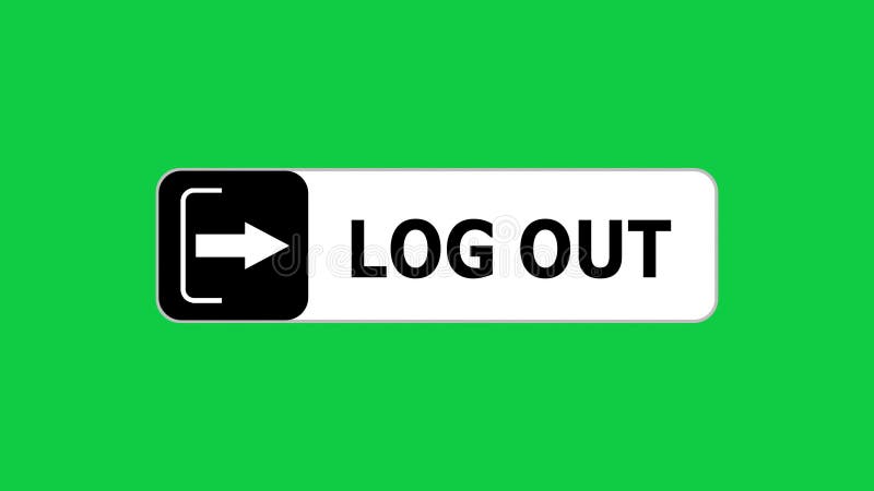 Green Screen Animation of Log Out Button with Pointer, Simple Animation ...