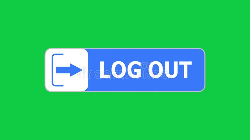 Green Screen Animation of Log Out Button with Pointer, Simple Animation of Cursor Icon Clicking ...