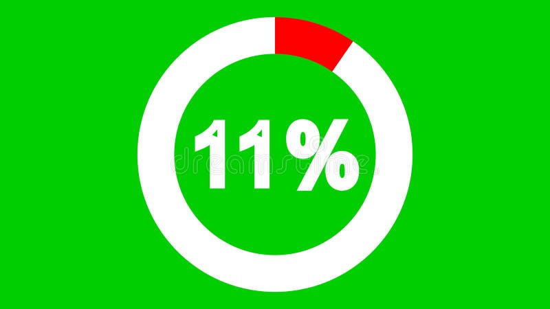 Green Screen Animation Motion Graphic Loading Rounded Percentage 10 15 ...