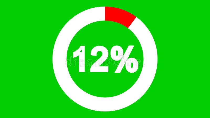 Green Screen Animation Motion Graphic Loading Rounded Percentage 10 15 ...
