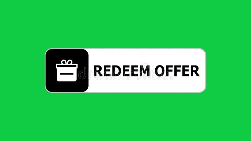 Green Screen Animation Redeem Offer Button with Pointer, Simple ...